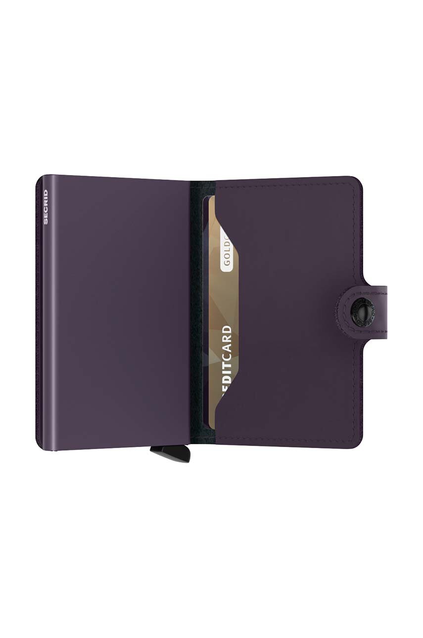 Secrid portfel skórzany Miniwallet Matte Dark Purple kolor fioletowy ...