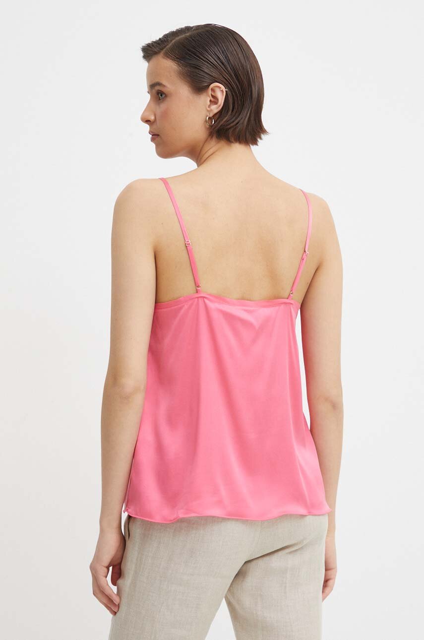 Mos Mosh top jedwabny kolor różowy gładka | Answear.com