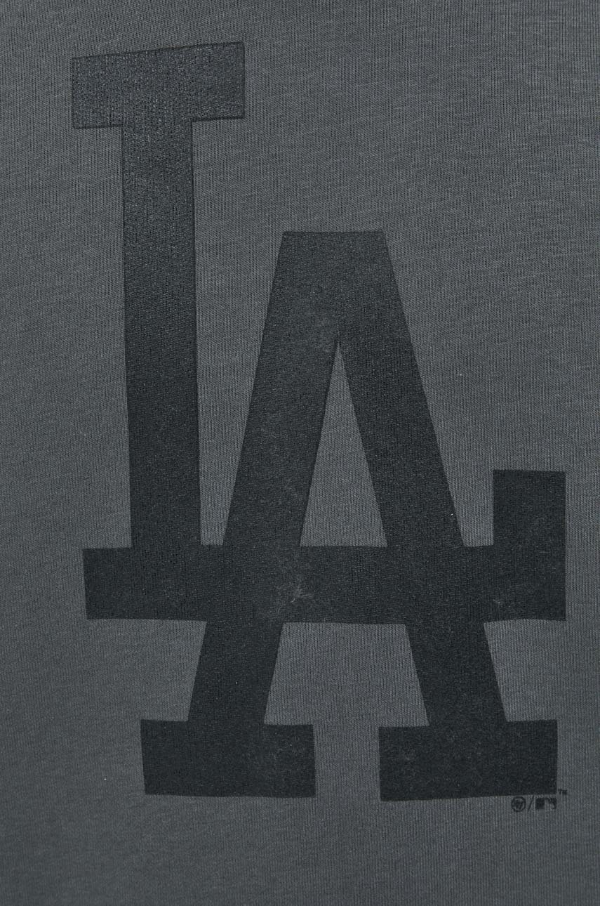 Кофта 47brand Mlb Los Angeles Dodgers чоловіча колір сірий з капюшоном ...