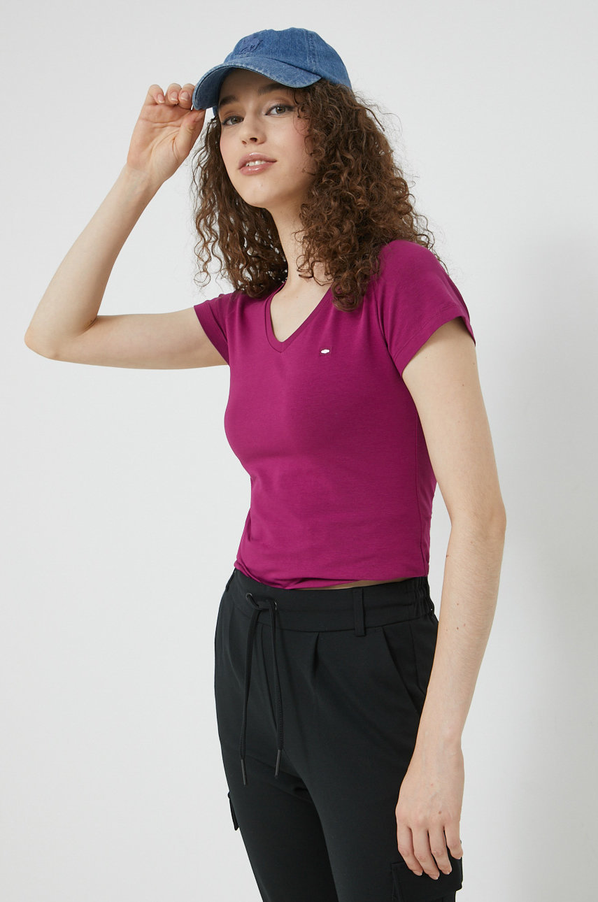 Cross Jeans t-shirt damski kolor fioletowy | Answear.com