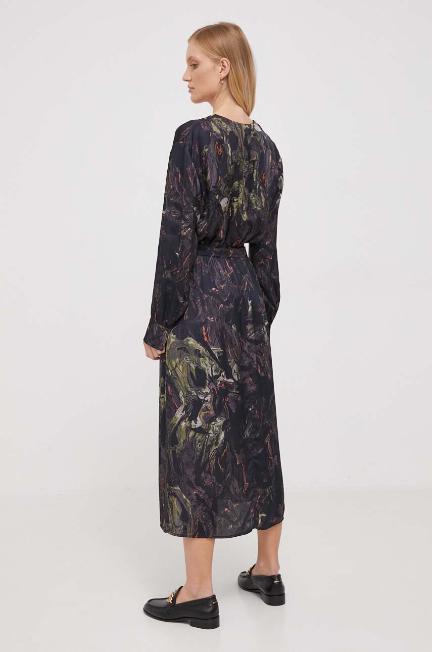 Mos Mosh sukienka kolor czarny midi rozkloszowana | Answear.com