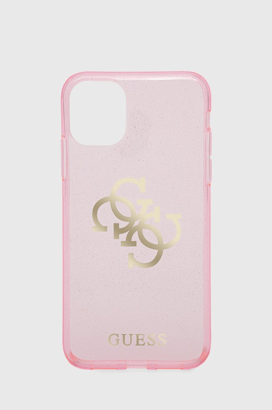 Guess Husă de telefon culoarea roz, iPhone 11 | ANSWEAR.ro