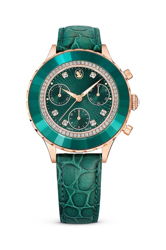 Swarovski zegarek OCTEA CHRONO damski kolor zielony | Answear.com