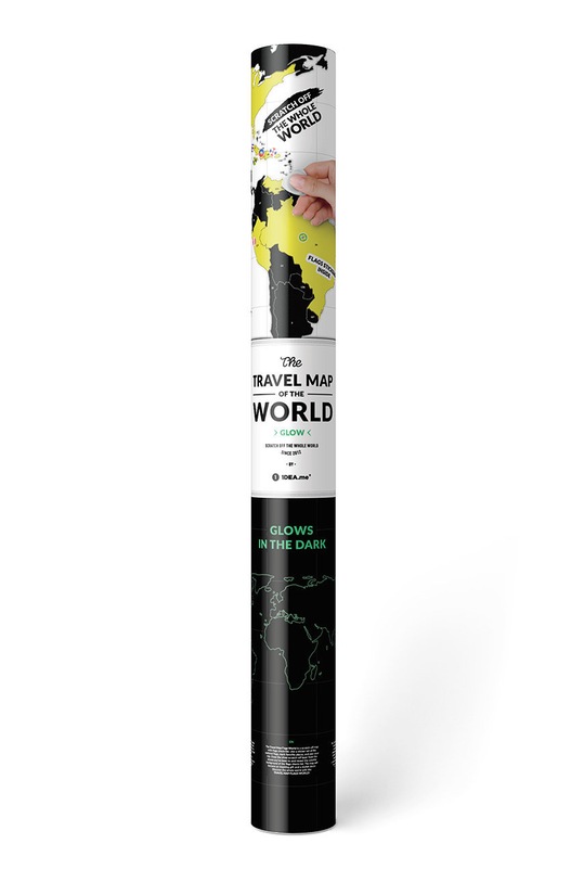 1DEA.me stírací mapa Travel Map - Glow World, barva bílá | ANSWEAR.cz