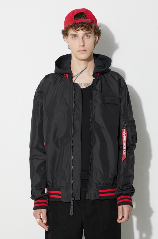 Alpha Industries bomber jacket 126107-03 Ma-1 TT Hood Nasa menﾒs black ...