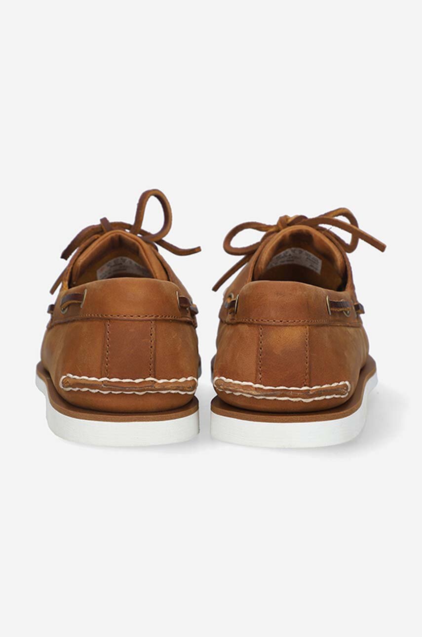 Timberland leather loafers Classic Boat 2 Eye men's brown color at PRM US