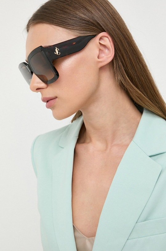 Jimmy Choo okulary przeciwsłoneczne Renee damskie kolor brązowy ...