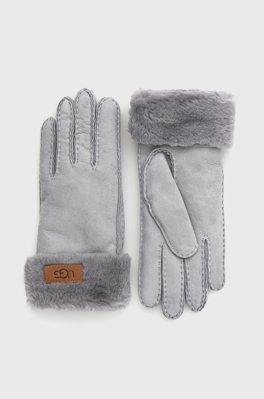 Semišové rukavice UGG, barva šedá | ANSWEAR.cz