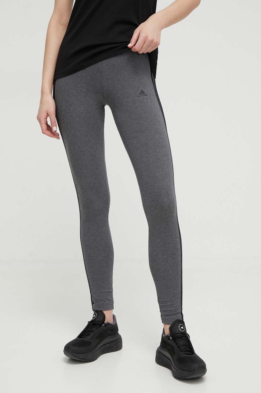adidas legginsy Essentials damskie kolor szary gładkie GV6019 | Answear.com