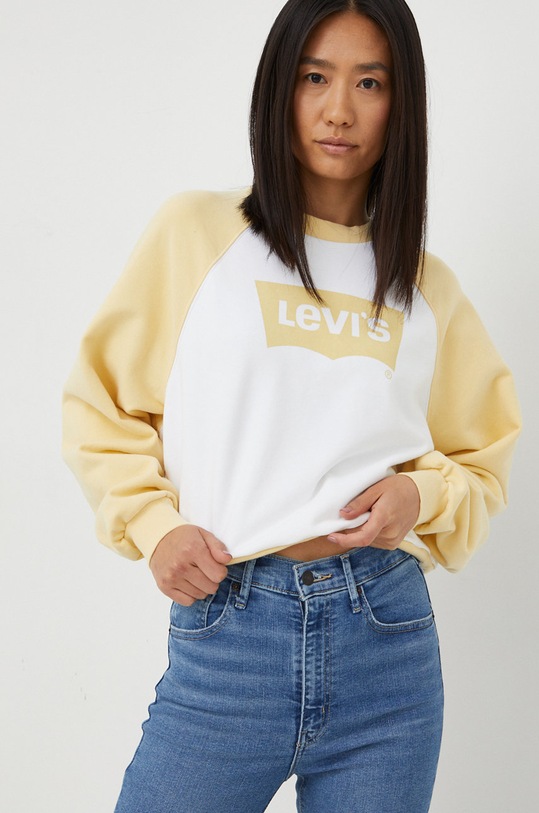 Levi's bluza bawełniana damska kolor żółty z nadrukiem | Answear.com