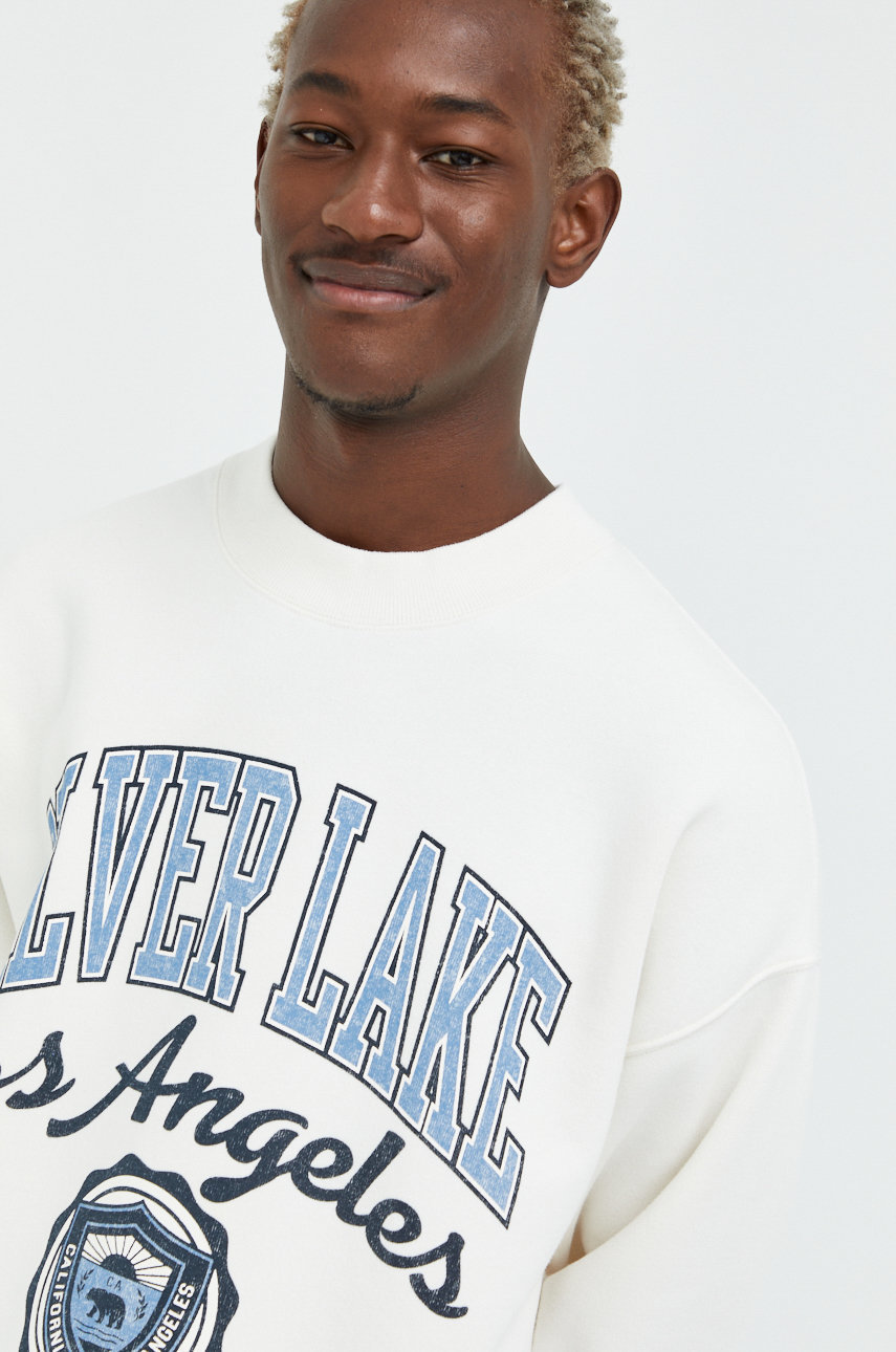 Abercrombie & Fitch bluza męska kolor beżowy z nadrukiem | Answear.com