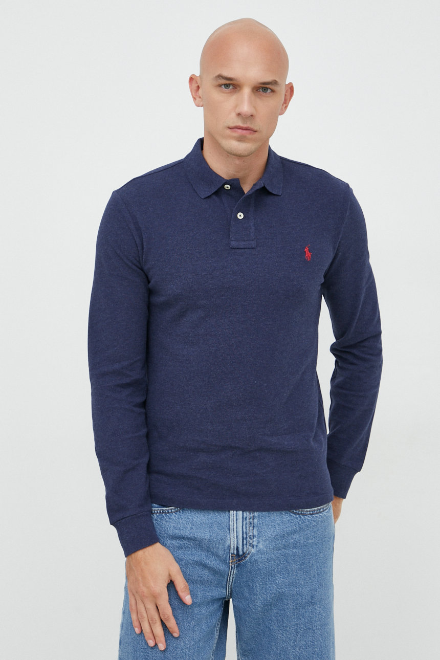 Βαμβακερή μπλούζα με μακριά μανίκια Polo Ralph Lauren χρώμα: ναυτικό ...