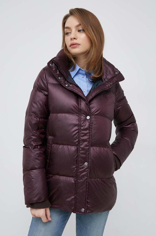 Lauren Ralph Lauren geaca de puf femei, culoarea bordo, de iarna ...