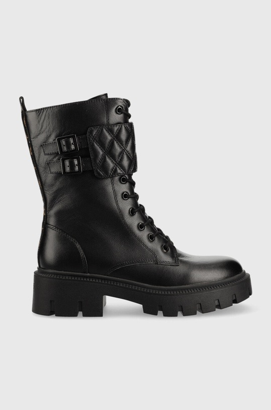 Kožené workery Guess Sery dámske, čierna farba, na platforme, | ANSWEAR.sk