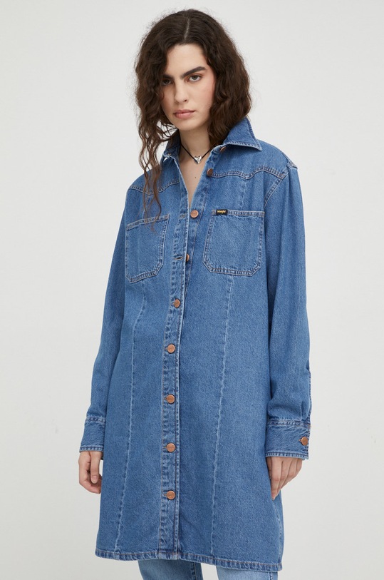 Wrangler rochie jeans mini, oversize | ANSWEAR.ro