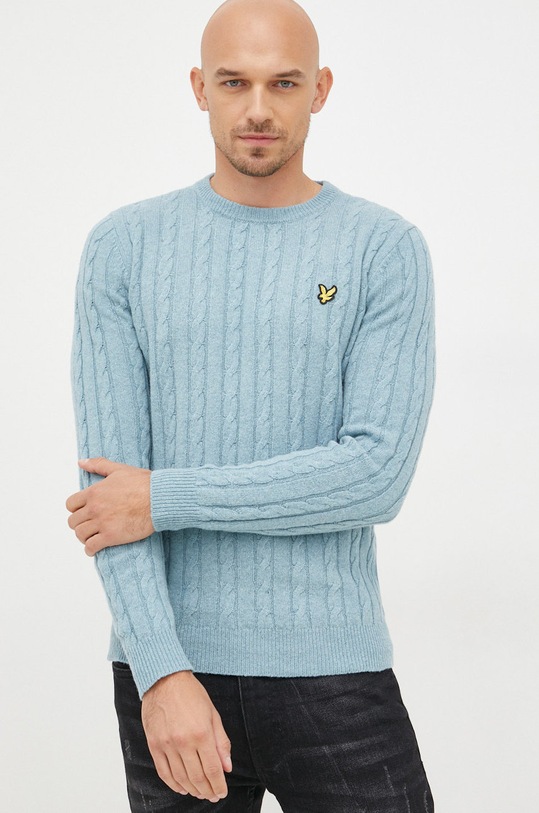 Sveter s prímesou vlny Lyle & Scott pánsky, tenký, | ANSWEAR.sk