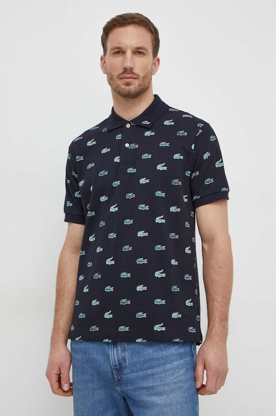 Lacoste polo bawełniane kolor szary wzorzysty | Answear.com