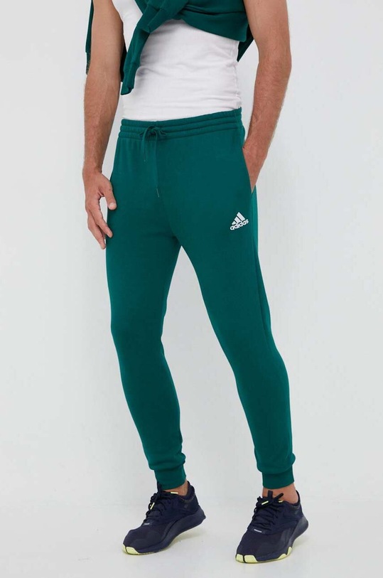 Tepláky adidas zelená farba, jednofarebné, IJ8892 | ANSWEAR.sk