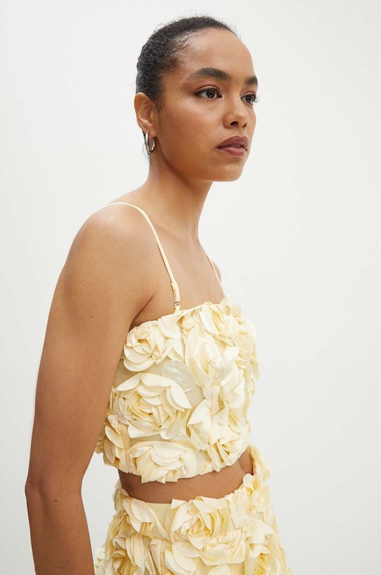 Rotate top Cropped Top kolor żółty w kwiaty 1129491895 | Answear.com