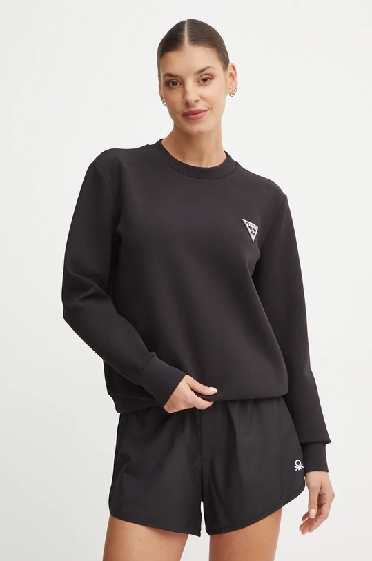 Dukserica Guess ANN za žene, boja: crna, s aplikacijom, V4BQ23 KBCK2 ...