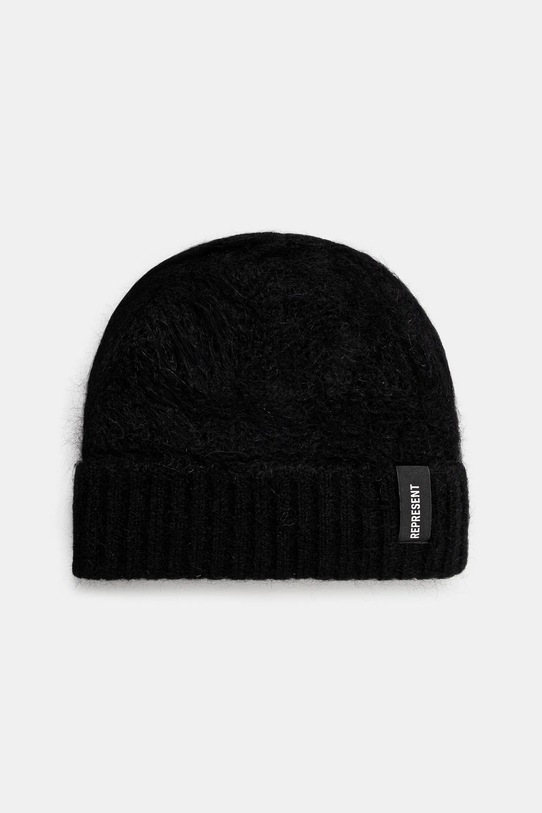 Represent wool beanie Cable Knit Beanie black color thick knit MLM8311 ...