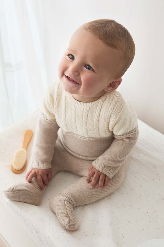 Βρεφικό βαμβακερό σετ Mayoral Newborn χρώμα: μπεζ, 2509 | Answear.gr