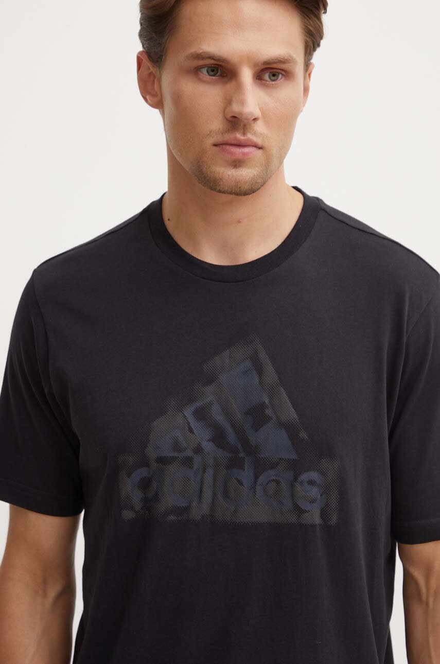 adidas t-shirt bawełniany Future Icons męski kolor czarny z aplikacją ...