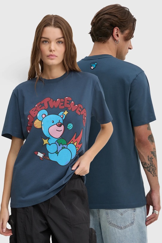 Inbetweeners t-shirt bawełniany kolor granatowy z nadrukiem F4TWUATH042 ...