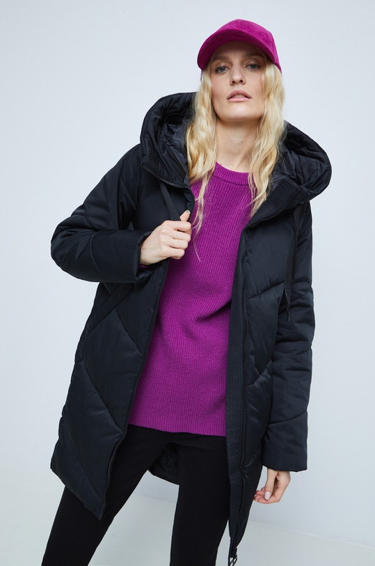 Kabát Medicine dámsky, čierna farba, zimný, | ANSWEAR.sk