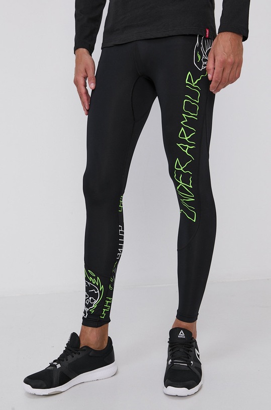 Under Armour Legginsy sportowe 1362718 męskie kolor czarny z nadrukiem ...