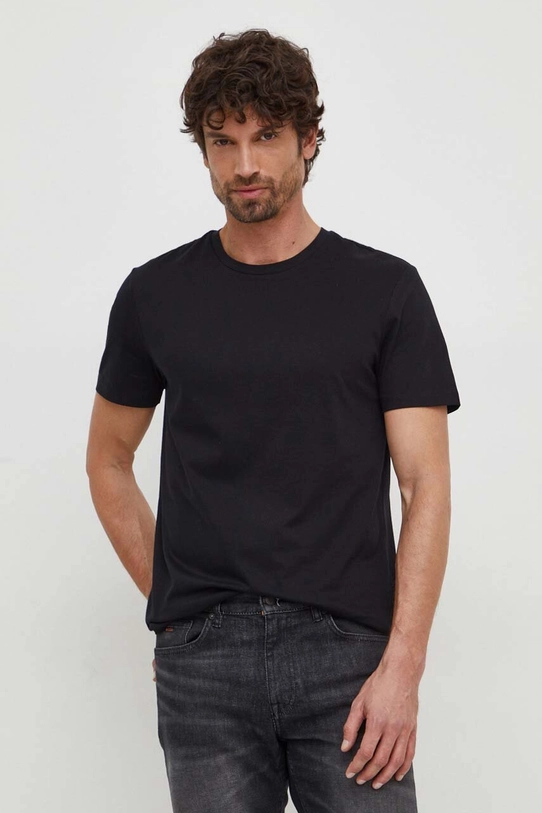 Памучна тениска BOSS в черно с изчистен дизайн 50468395 | ANSWEAR.bg