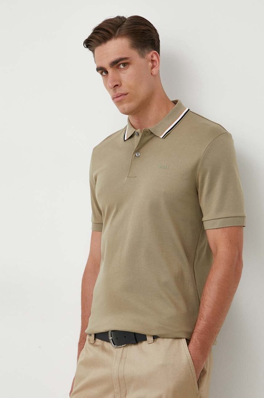 BOSS polo bawełniane kolor zielony 50469360 | Answear.com
