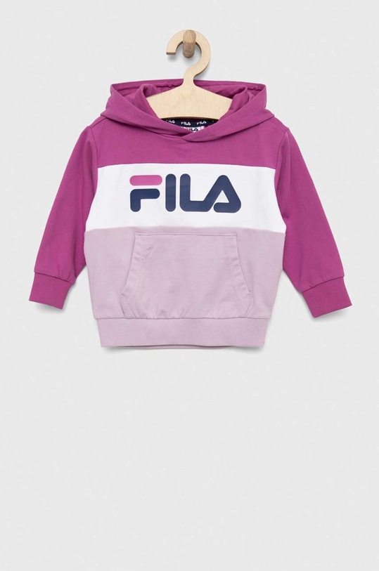 Fila bluza dziecięca kolor fioletowy z kapturem z nadrukiem | Answear.com