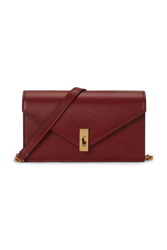 Polo Ralph Lauren leather handbag maroon color at PRM US