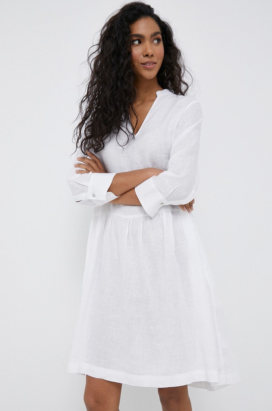 Joop! rochie din in culoarea alb, mini, evazati | ANSWEAR.ro