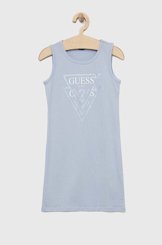 Dětské bavlněné šaty Guess, barva modrá | ANSWEAR.cz