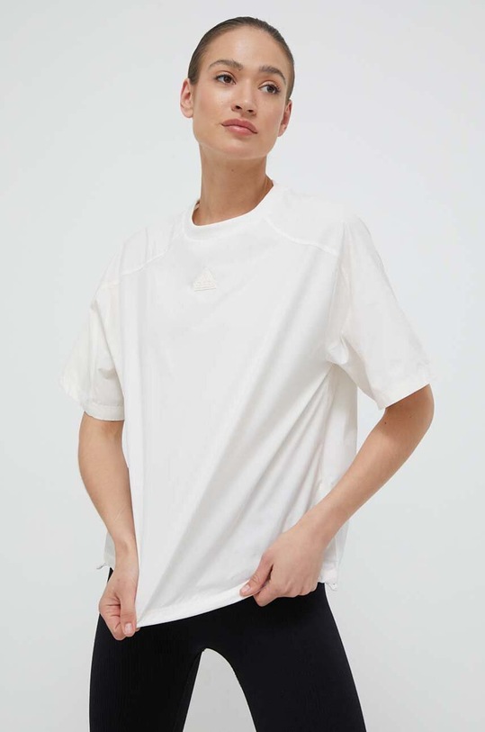 adidas t-shirt damski kolor beżowy | Answear.com