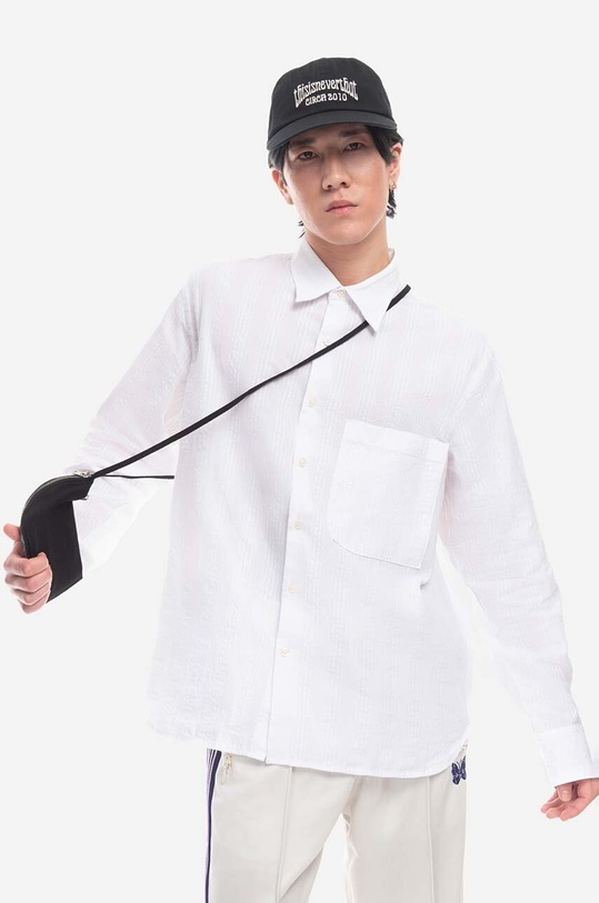 Universal Works cotton shirt Squaare Pocket white color at PRM US