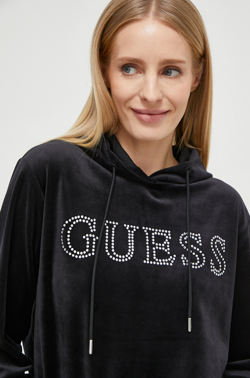 Guess bluza COUTURE femei, culoarea negru, cu glugă, V4RQ25 KBXI2 ...