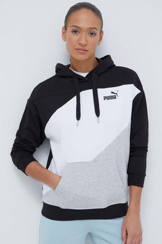 Puma bluza POWER damska kolor czarny z kapturem wzorzysta 677893 ...