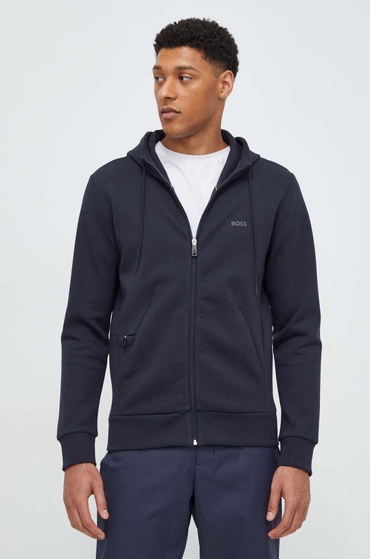 BOSS Green bluza męska kolor granatowy z kapturem gładka 50506161 ...