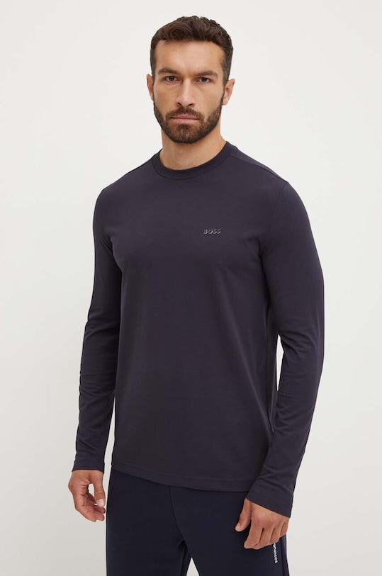 Лонгслив Boss Green мужской цвет синий однотонный 50506365 | ANSWEAR.ua