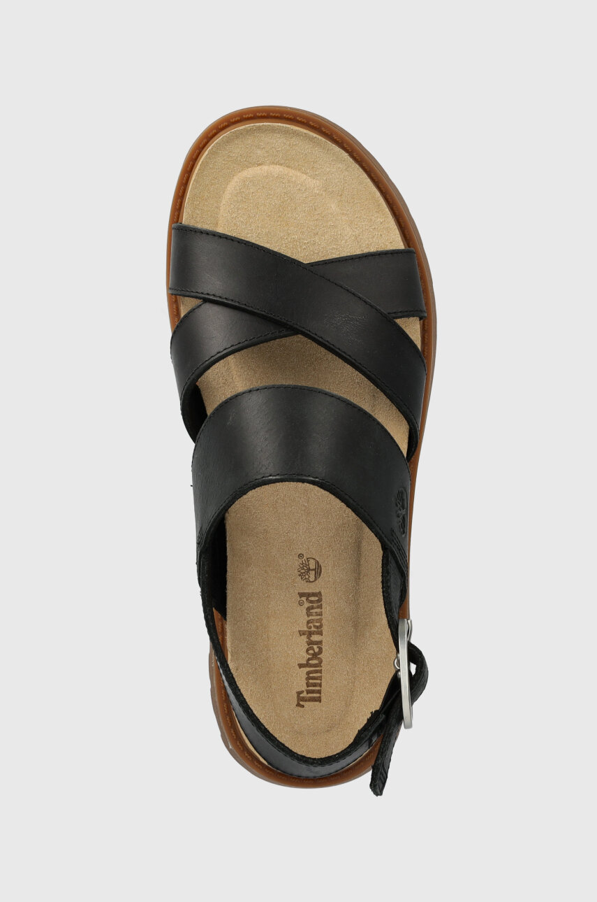 Timberland leather sandals Clairemont Way women's black color ...