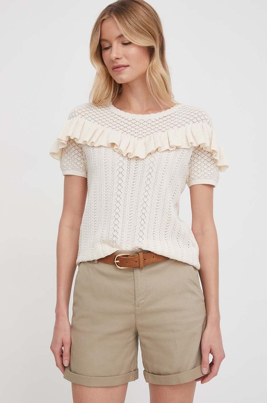 Kratke hlače United Colors of Benetton za žene, boja: zelena, bez ...