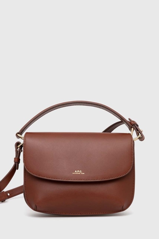 A.P.C. torebka skórzana sac sarah shoulder mini kolor brązowy PXAWV ...