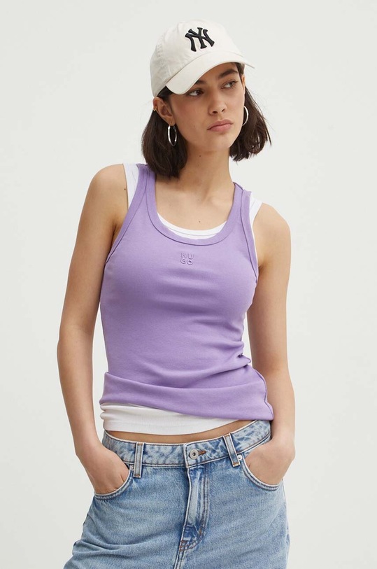 HUGO top damski kolor fioletowy 50514489 | Answear.com