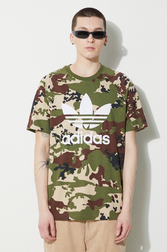 adidas Originals cotton t-shirt men’s green color at PRM US