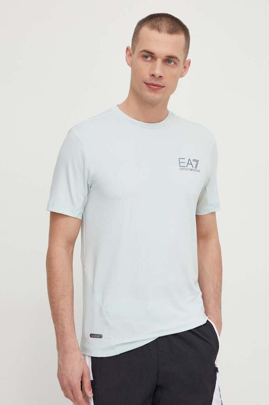 EA7 Emporio Armani t-shirt męski kolor turkusowy z nadrukiem | Answear.com