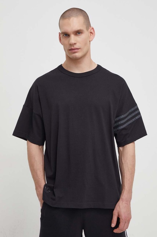 adidas Originals t-shirt bawełniany męski kolor czarny z aplikacją ...
