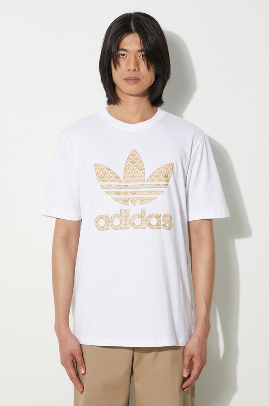adidas Originals t-shirt bawełniany męski kolor biały z nadrukiem ...